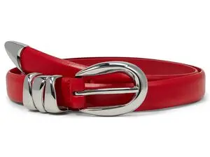 Madewell Madewell Triple Metal Keeper Belt In Leather Red
