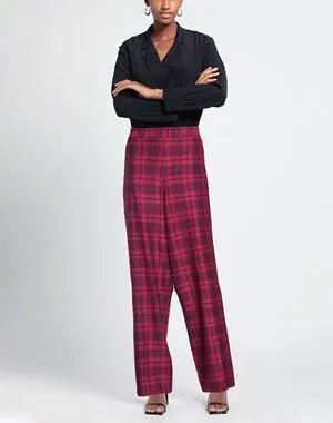JIJIL Wide-leg Tartan Flannel Trousers - Pink