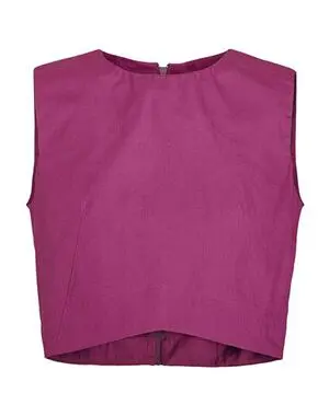 8 BY YOOX Sleeveless Cotton Crop Top - Purple