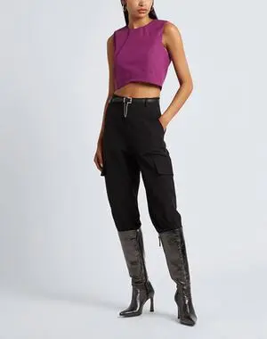 8 BY YOOX Sleeveless Cotton Crop Top - Purple