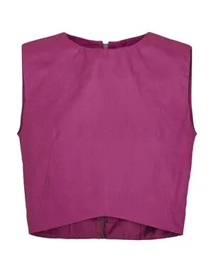 8 BY YOOX Sleeveless Cotton Crop Top - Purple