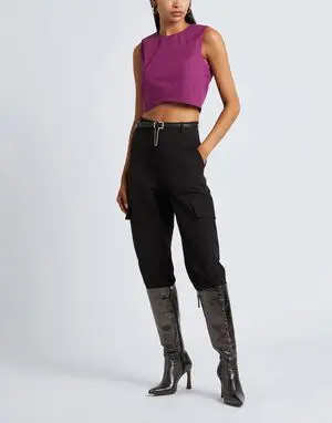 8 BY YOOX Sleeveless Cotton Crop Top - Purple