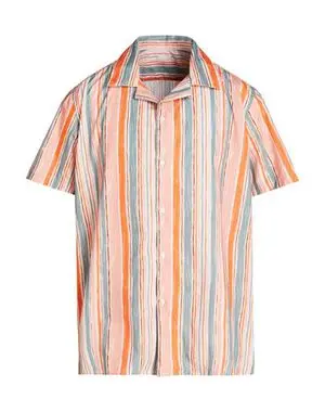 8 BY YOOX Printed Camp-collar S/sleeve Oversize Shirt Man Shirt Salmon Pink Size S Cotton Pink