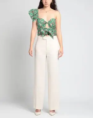 VANESSA SCOTT One-shoulder Floral Top - Green