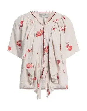 ONETEASPOON Ruched Floral Print Shirt