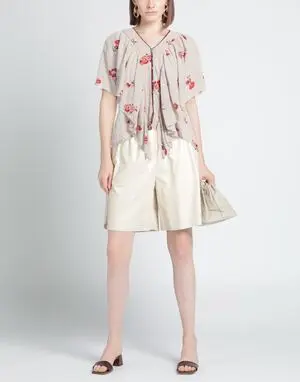 ONETEASPOON Ruched Floral Print Shirt