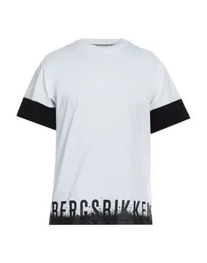 BIKKEMBERGS Man T-shirt Black Size Xxl Cotton, Elastane White