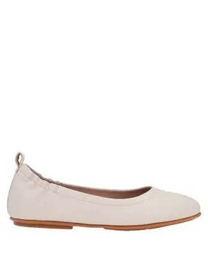 Fitflop Soft Leather Ballet Flats - Beige