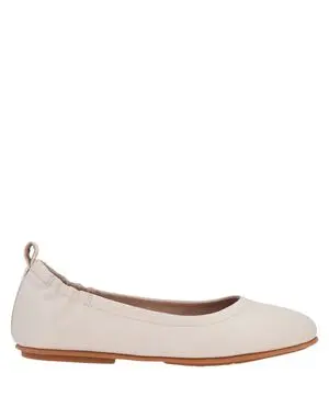 Fitflop Soft Leather Ballet Flats - Beige