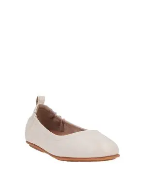 Fitflop Soft Leather Ballet Flats - Beige