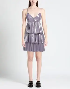 VICOLO Mini Metallic Tiered Dress