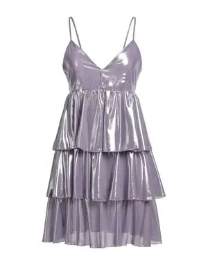 VICOLO Mini Metallic Tiered Dress