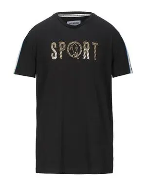 BIKKEMBERGS T-shirt Size Cotton, Elastane - Black