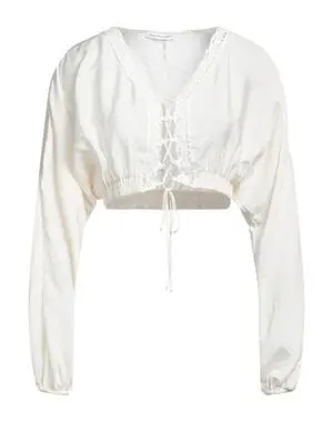 YOUNG POETS Woven Crop Top With Lace