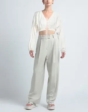 YOUNG POETS Woven Crop Top With Lace