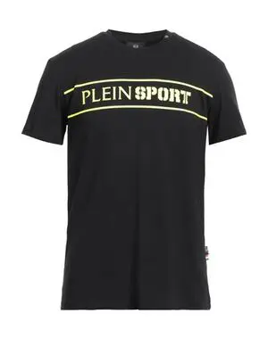 PLEIN SPORT Man T-shirt Navy Size S Cotton, Elastane Black