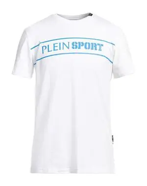 PLEIN SPORT Man T-shirt Navy Size S Cotton, Elastane White