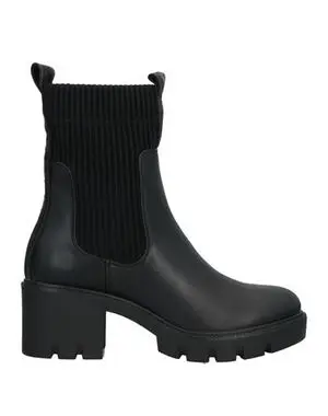 REPLAY Ankle Boots In Leather And Textile Fibers - Black