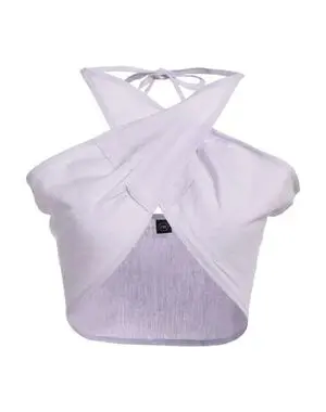 OW Viscose-linen Wrap Top - Purple