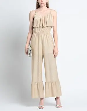 COTAZUR Jersey Lamé Jumpsuit - Beige