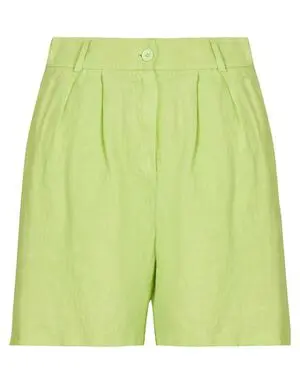 8 BY YOOX Linen High-waist Pleated Bermuda Shorts