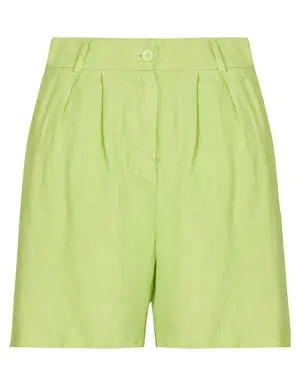 8 BY YOOX Linen High-waist Pleated Bermuda Shorts