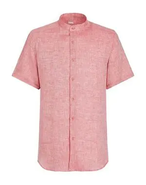 8 BY YOOX Linen Korean Collar S/sleeve Regular-fit Shirt Shirt Size Linen