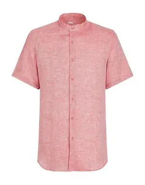 8 BY YOOX Linen Korean Collar S/sleeve Regular-fit Shirt Shirt Size Linen