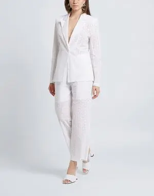 8 BY YOOX Cotton Lace Straight Leg Pants - White