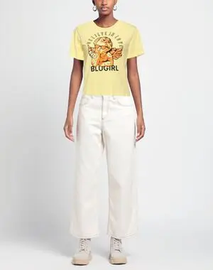 BLUGIRL Printed Cotton T-shirt - Yellow