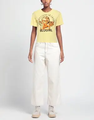 BLUGIRL Printed Cotton T-shirt - Yellow