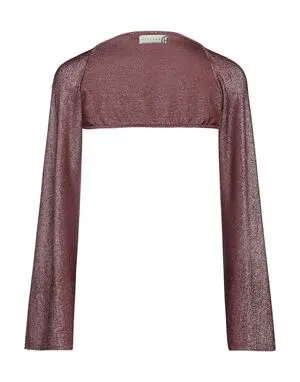 HAVEONE Knitted Lamé Shrug - Brown