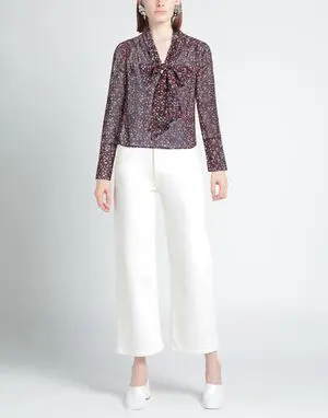 Patrizia Pepe Bow Blouse - Burgundy