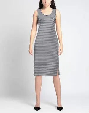 MASSIMO REBECCHI Midi Striped Jersey Dress - Black