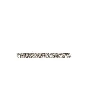 Alpha Studio Striped Belt - White