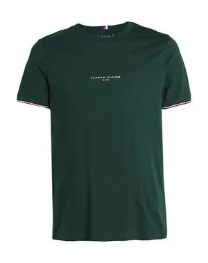 Tommy Hilfiger Man T-shirt Navy Size S Cotton Dark Green