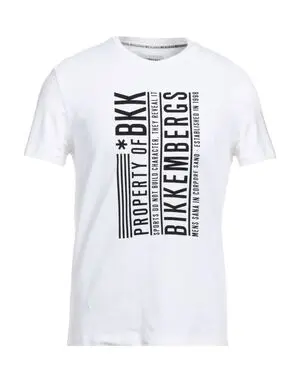 BIKKEMBERGS T-shirt Size Cotton, Elastane - White