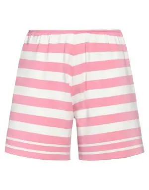 KAOS Striped High Waisted Viscose And Polyester Shorts - Pink