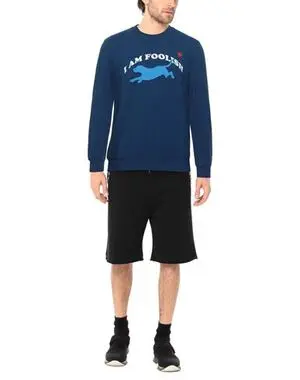 MANUEL RITZ Cotton-blend Printed Sweatshirt - Blue