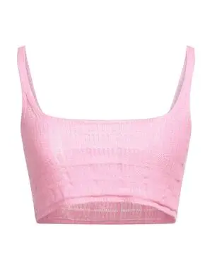 SOLOTRE Knit Crop Top - Pink