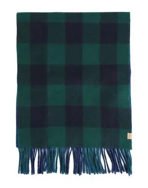 Woolrich Double-sided Wool Check Scar Woman Scarf Purple Size - Virgin Wool Green
