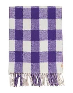 Woolrich Double-sided Wool Check Scar Scarf Virgin Wool - Purple