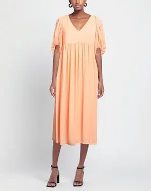 KATIA GIANNINI Midi Trapeze Dress - Apricot