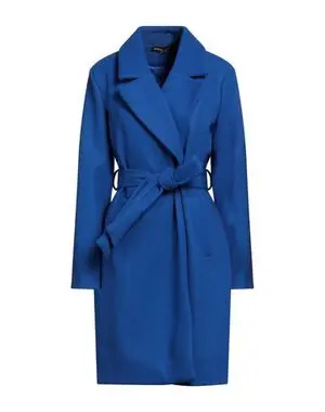 VANESSA SCOTT Belted Single-Breasted Coat Bright Blue
