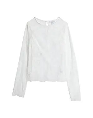Topshop Lace Long Sleeve Top