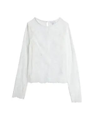 Topshop Lace Long Sleeve Top