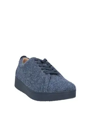 Fitflop Leather And Merino Wool Sneakers - Navy