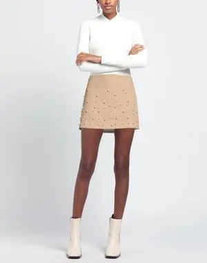 VICOLO Mini Flared Skirt - Beige