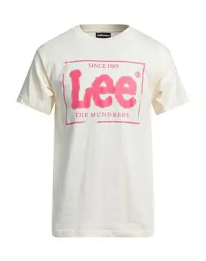 LEE X THE HUNDREDS Man T-shirt Burgundy Size S Cotton White