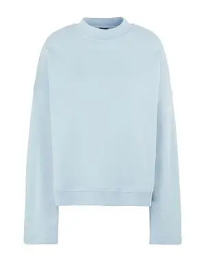 8 BY YOOX Organic Cotton Oversized Mock Neck Sweatshirt - Blue